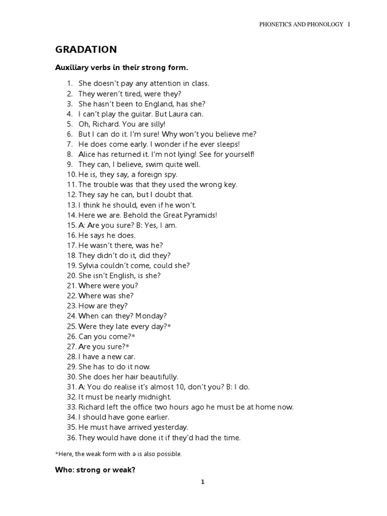 Gradation Exercises | PDF | English Language