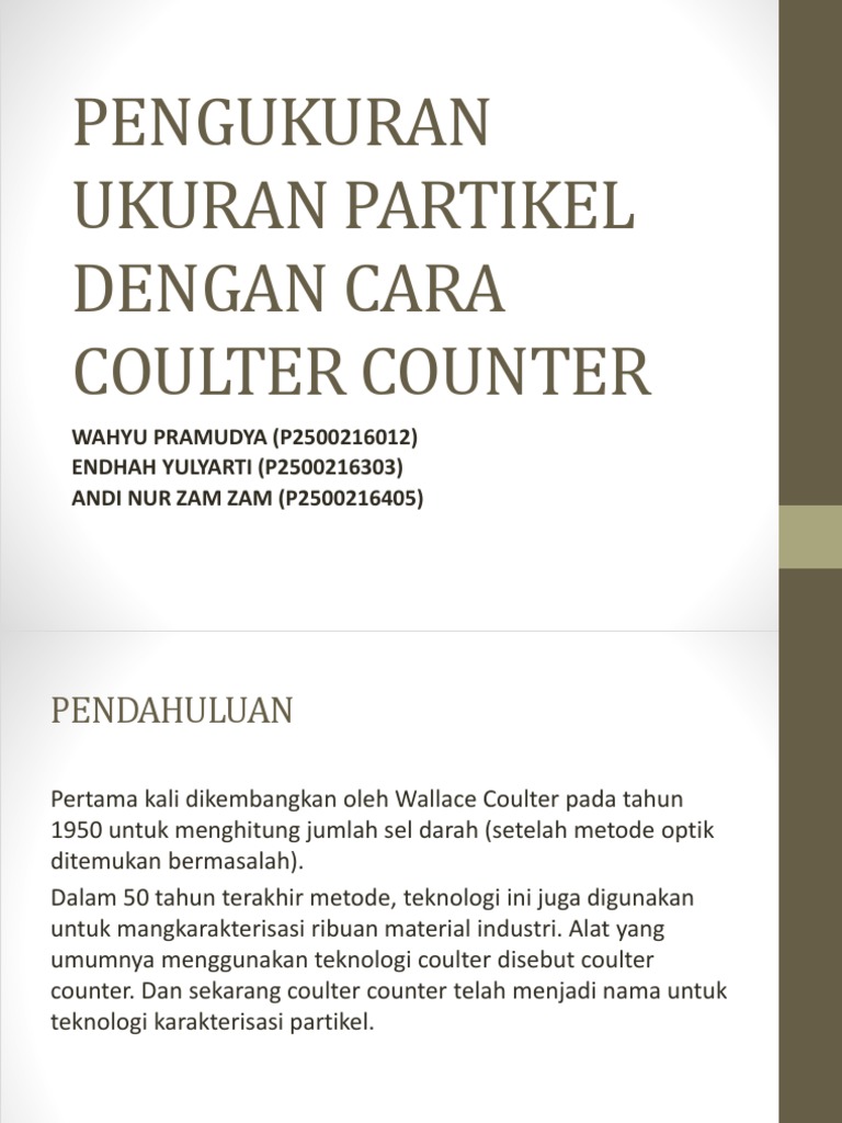 Coulter Counter | PDF