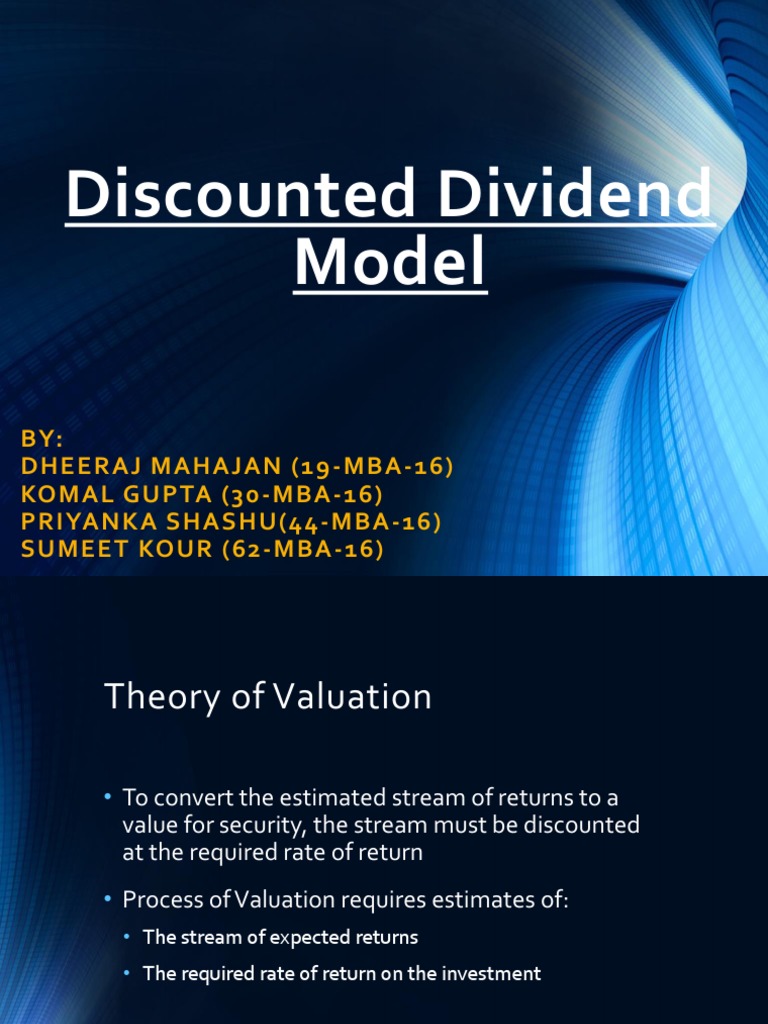 Discounted Dividend Model | PDF | Cost Of Capital | Discounted Cash Flow