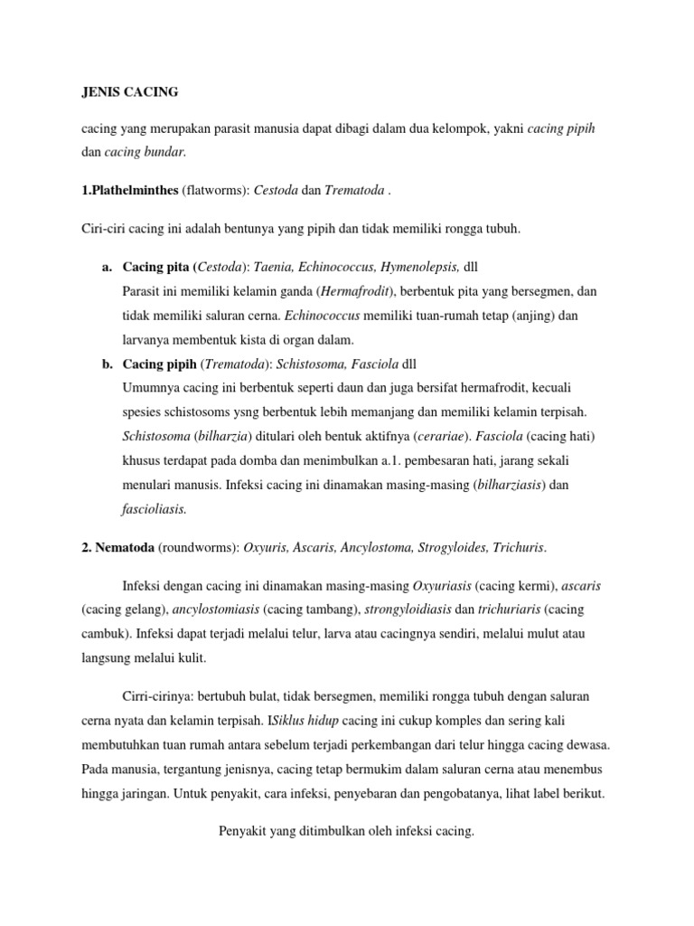 Jenis Cacing | PDF