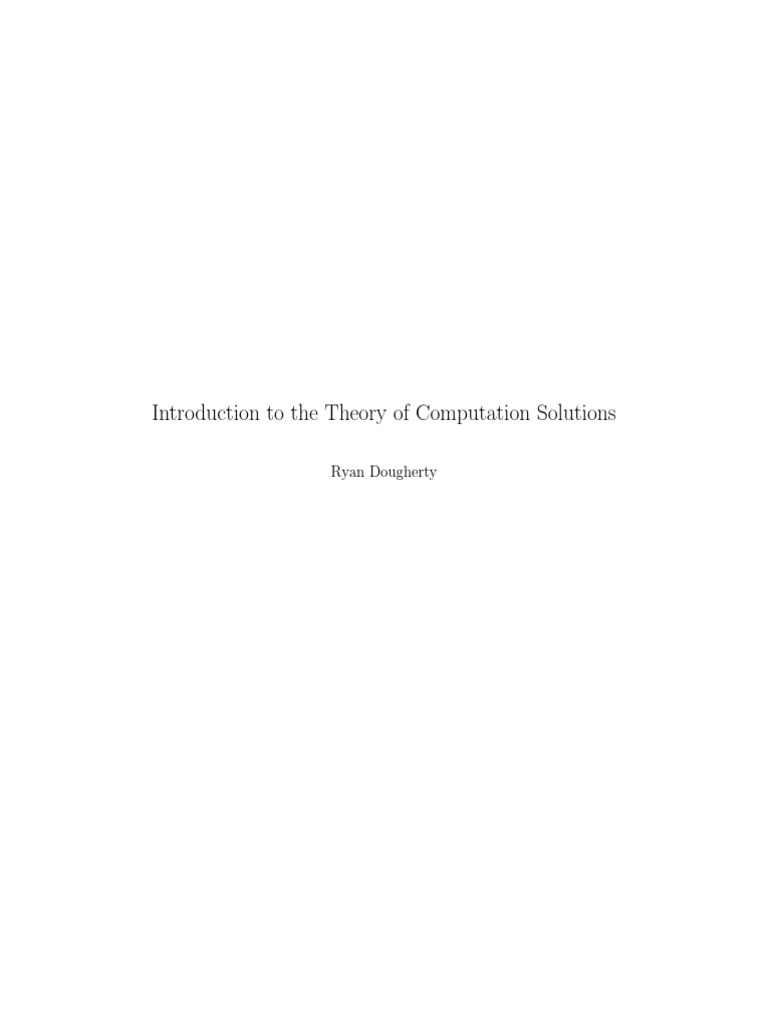 Introduction To The Theory Of Computation Solutions Master Pdf Theory Of Computation