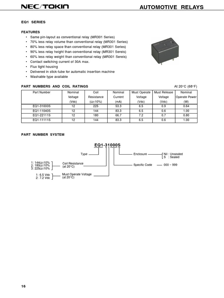 Datasheet | PDF | Relay | Machines
