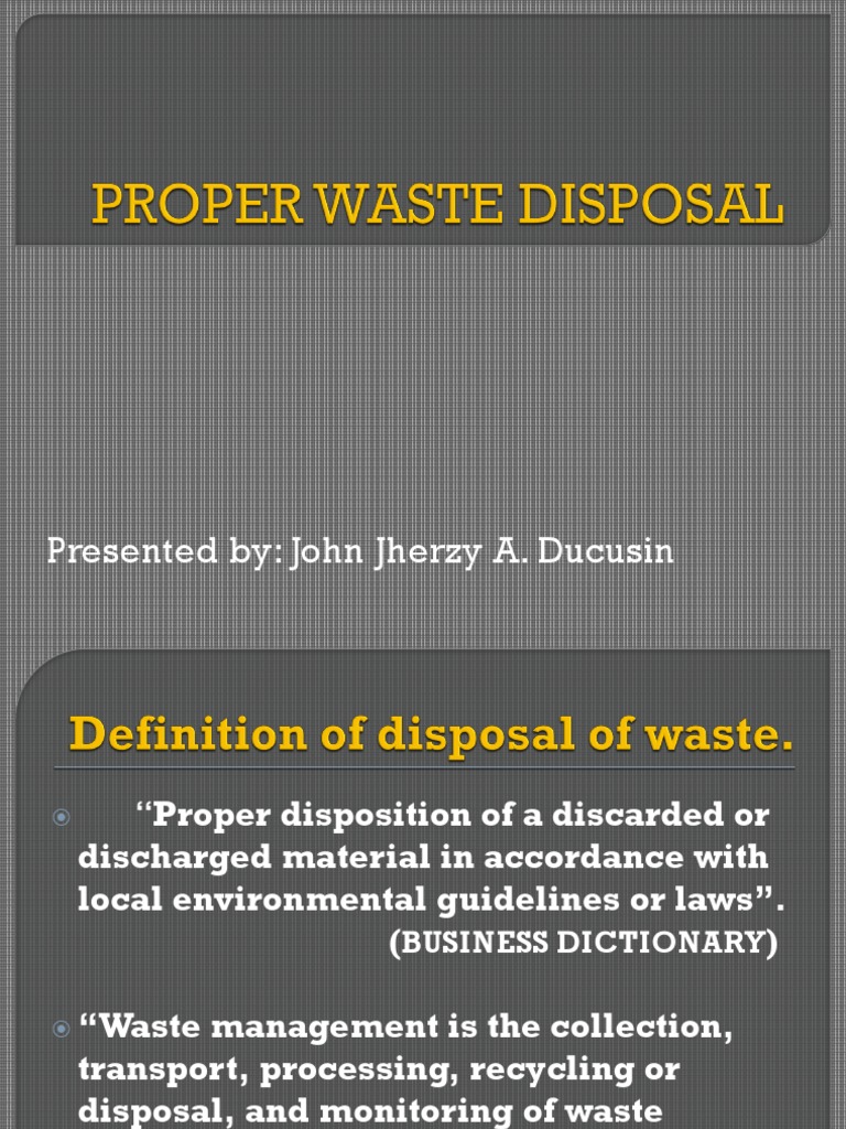 Proper Waste Disposal | PDF | Municipal Solid Waste | Recycling