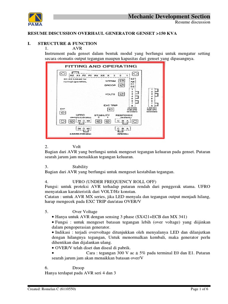 Overhaul Generator Genset | PDF