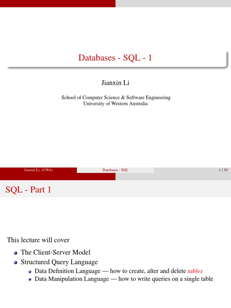 Week2 DB Sql1 | PDF | Databases | Client–Server Model