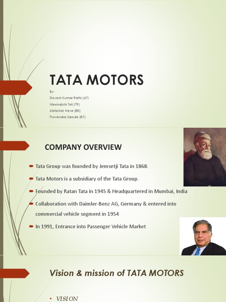 Tata Motors: Company Overview, Vision, Mission, Products, Competitors ...