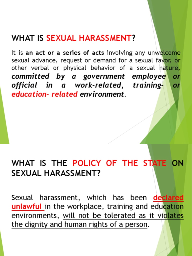 RA 7877 Presentation | PDF | Sexual Harassment | Harassment