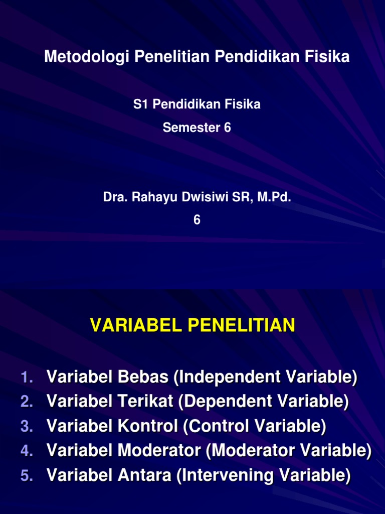 6 - Macam Variabel Penelitian | PDF