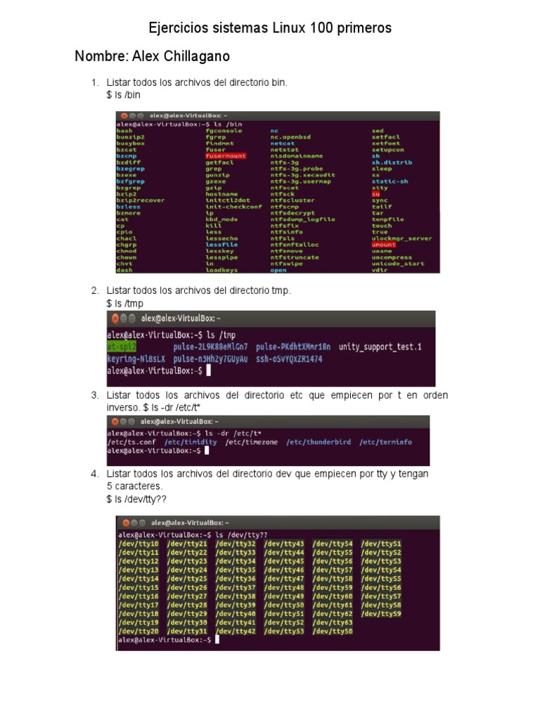 Ejercicios Sistemas Linux 100 Primeros | PDF | Archivo de computadora | Sistema de archivos