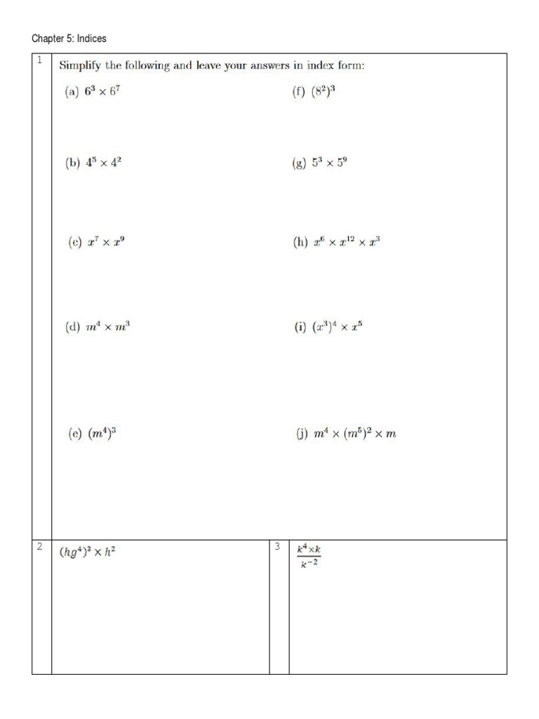 Chapter 5: Indices | PDF