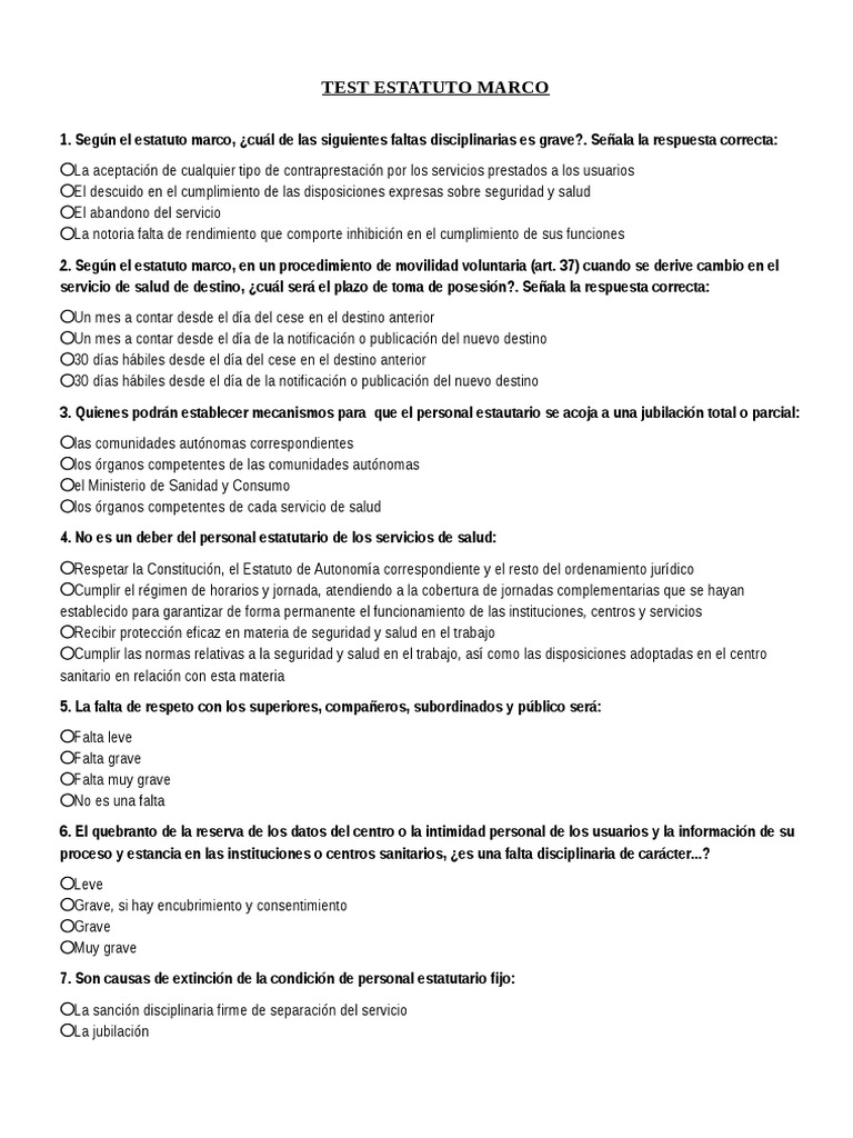 TEST ESTATUTO MARCO