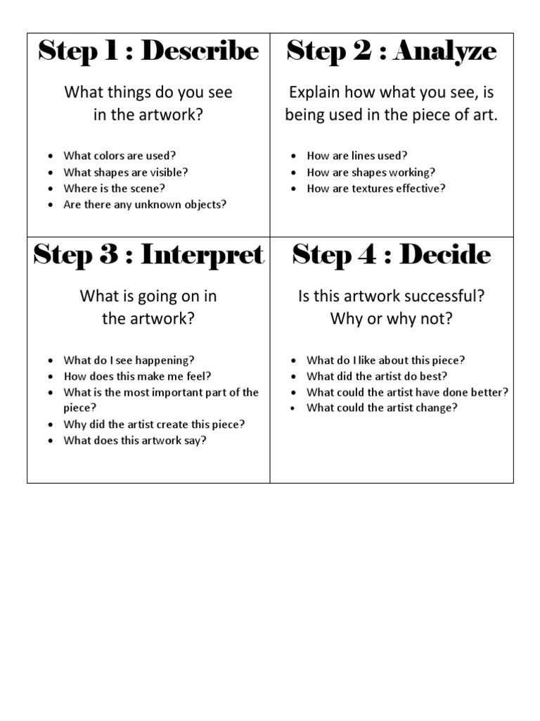 4 Steps of Art Critique Process | PDF | Self-Improvement