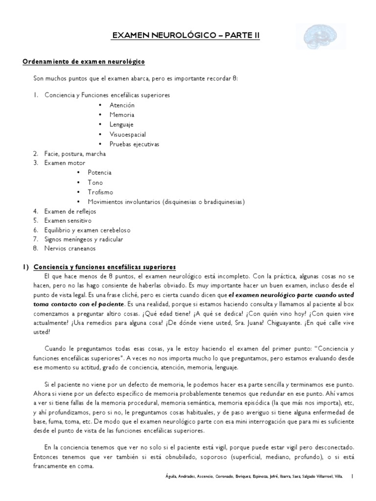 6 examen neurologico completo.pdf | Ojo humano | Lóbulo occipital ...