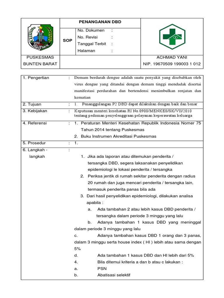 Sop Penanganan DBD | PDF