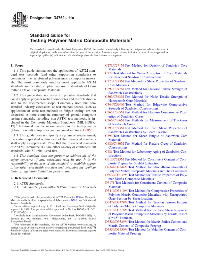 Standard Guide For Testing Polymeric Composites | PDF | Composite ...