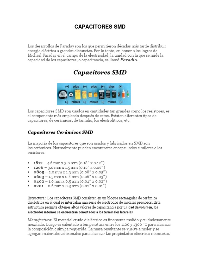 Capacitores SMD | PDF | Diodo | Transistor