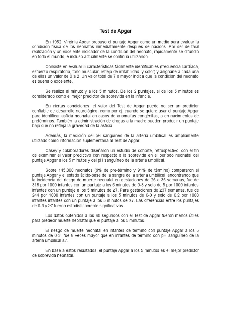 Test de Apgar | PDF | Infantes | Medicina