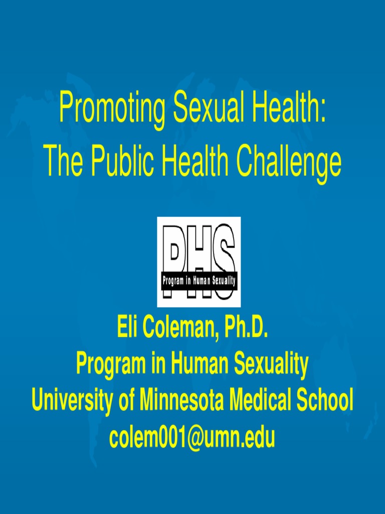 Promoting Sexual Health Coleman WHO 2007 | PDF | Reproductive Health ...