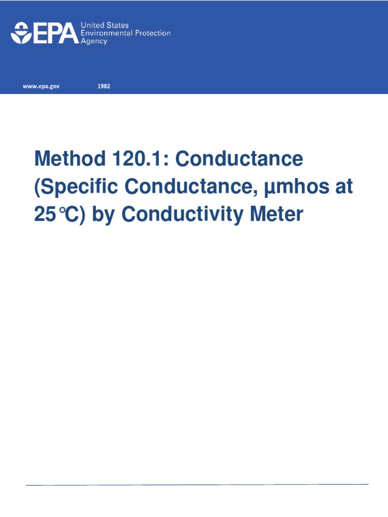 EPA Method 120.1 (Conductance) | PDF | Potassium Chloride | Celsius