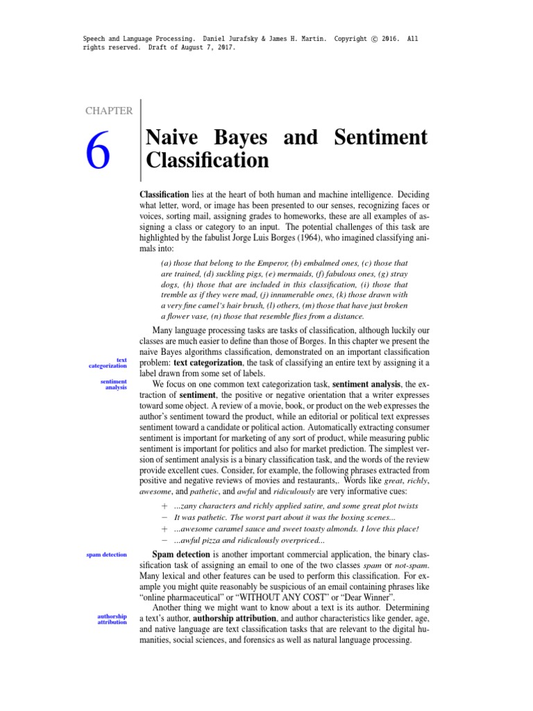 Naive Bayes and Sentiment | PDF | Statistical Classification ...