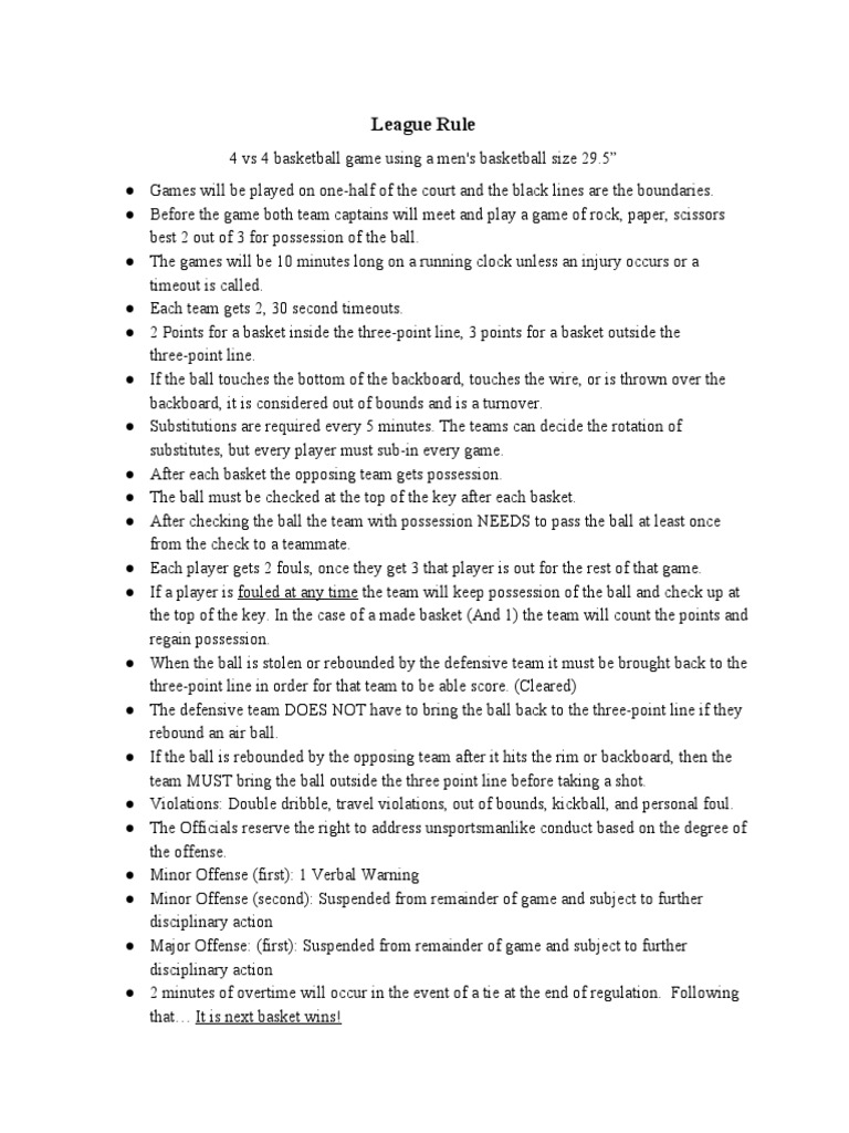 League Rules | PDF
