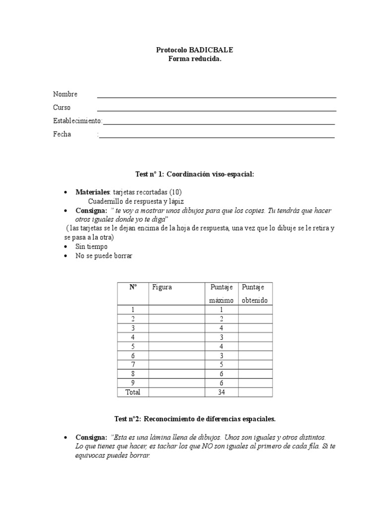 BADICBALE Protocolo | PDF | Ocio