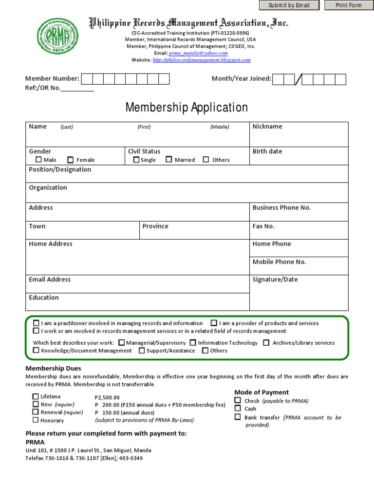 PRMA Online Membership Form | PDF | Computing | Business