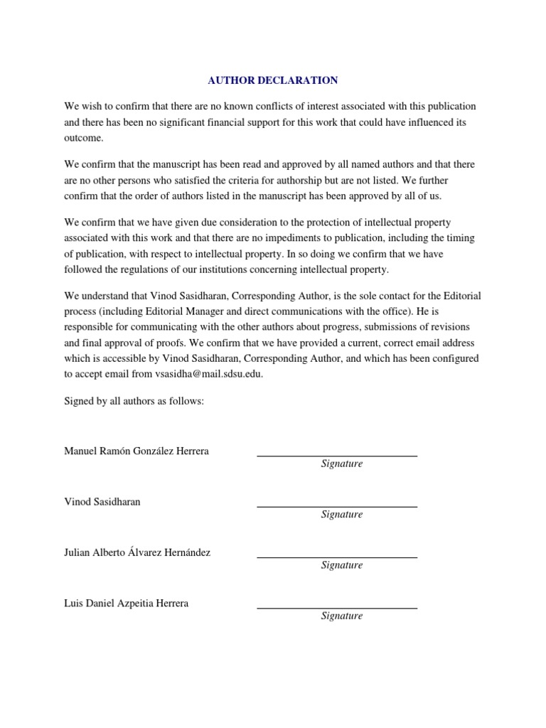 Author Declaration Nov 12 | PDF
