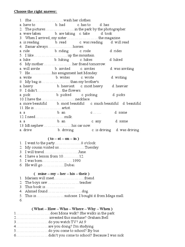 Choose The Right Answer | PDF