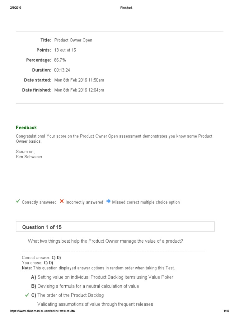 Completed 283336707 Scrum Master Exam Sample Questions | PDF