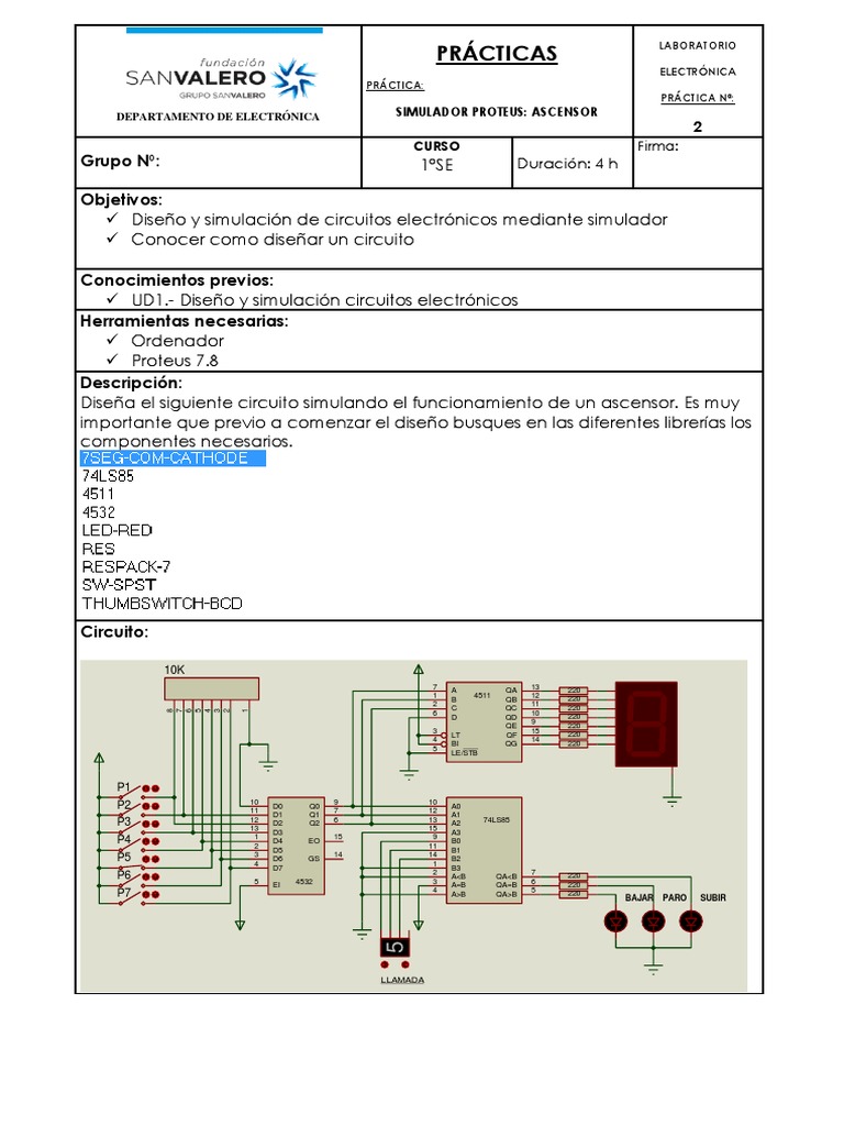 Proteus Practica 2 Ascensor | PDF | Science | Ingeniería