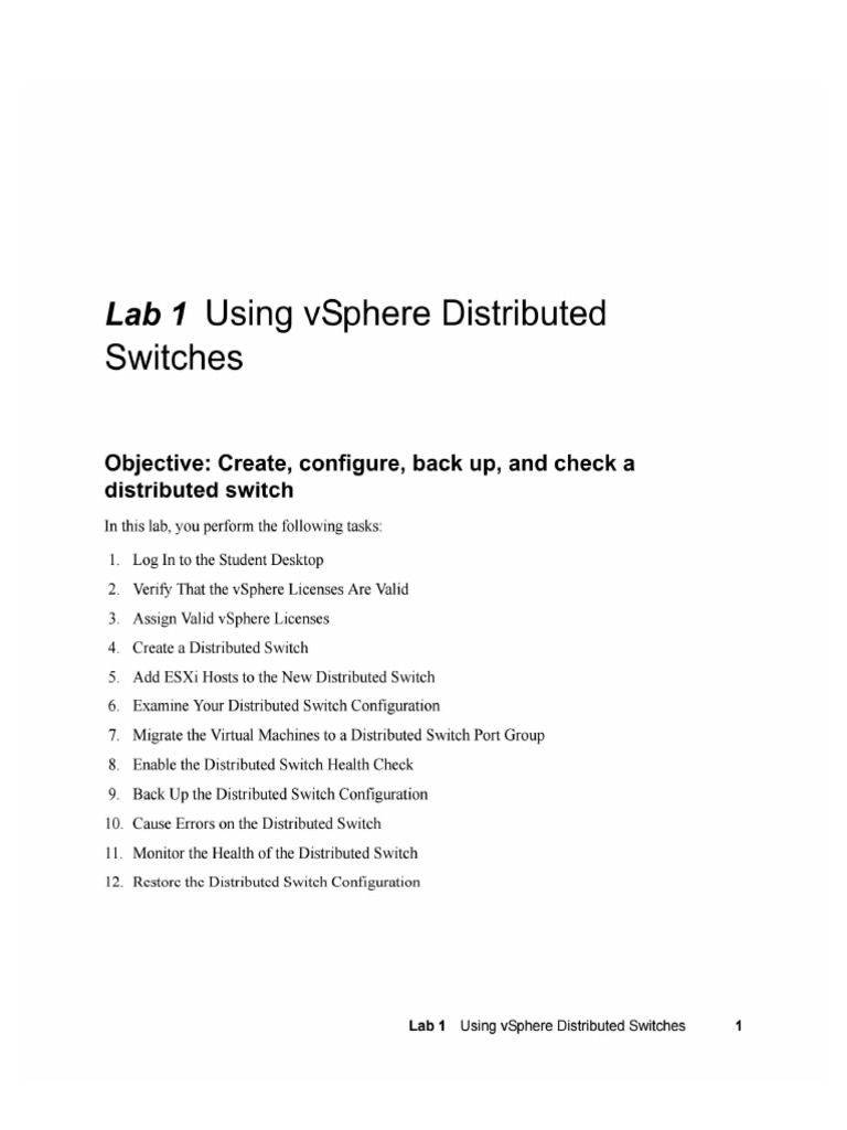VMware VSphere Optimize and Scale (V6.5) - Lab | PDF
