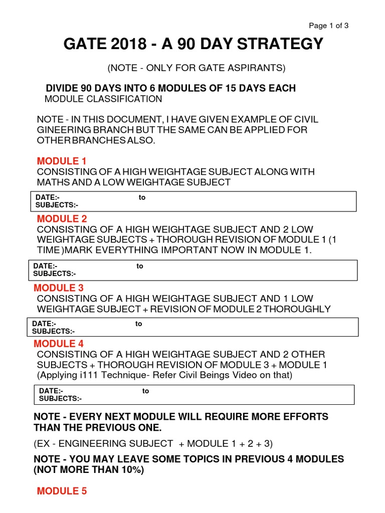 Gate 90 Day Strategy Civil Beings Final | PDF