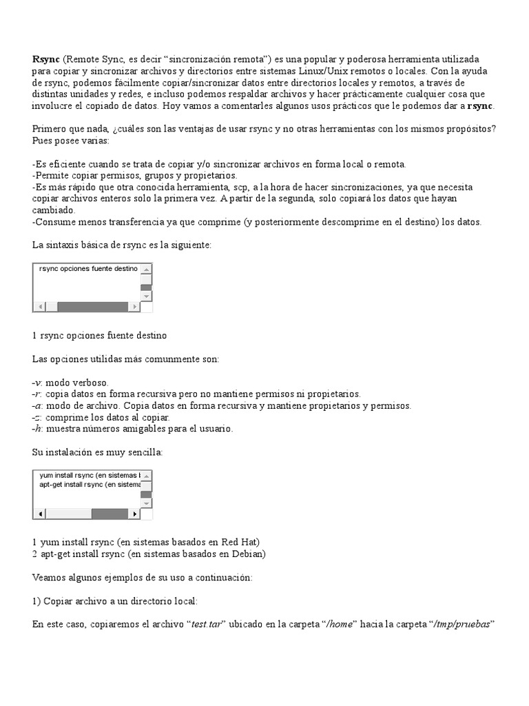 Usos prácticos de rsync para copiar y sincronizar archivos de forma ...