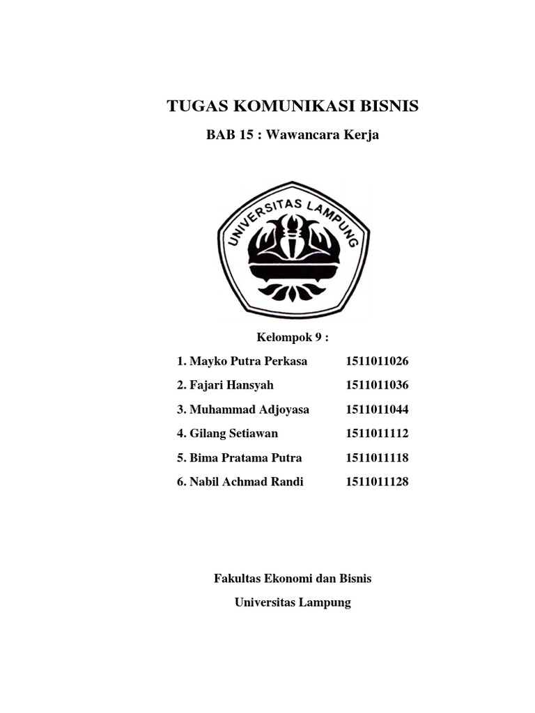 BAB15 Kombis: Wawancara Kerja | PDF
