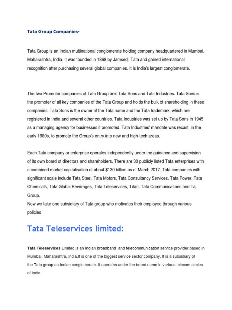 Tata Teleservices Employee Motivation | PDF | Business