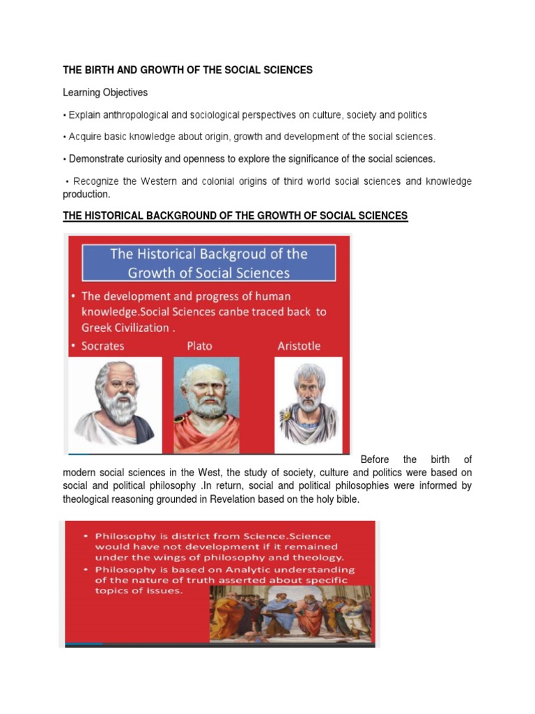 The Birth and Growth of The Social Sciences | PDF | Sociology | Social ...