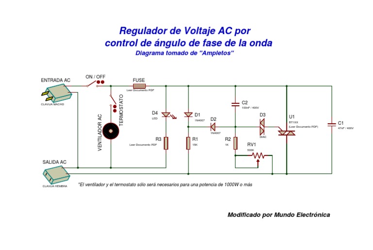 Diagrama de Conexión de Dimmer AC | PDF