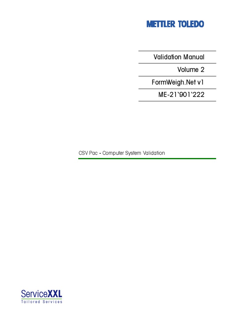 Mettler Toledo Validation Manual 2 | PDF