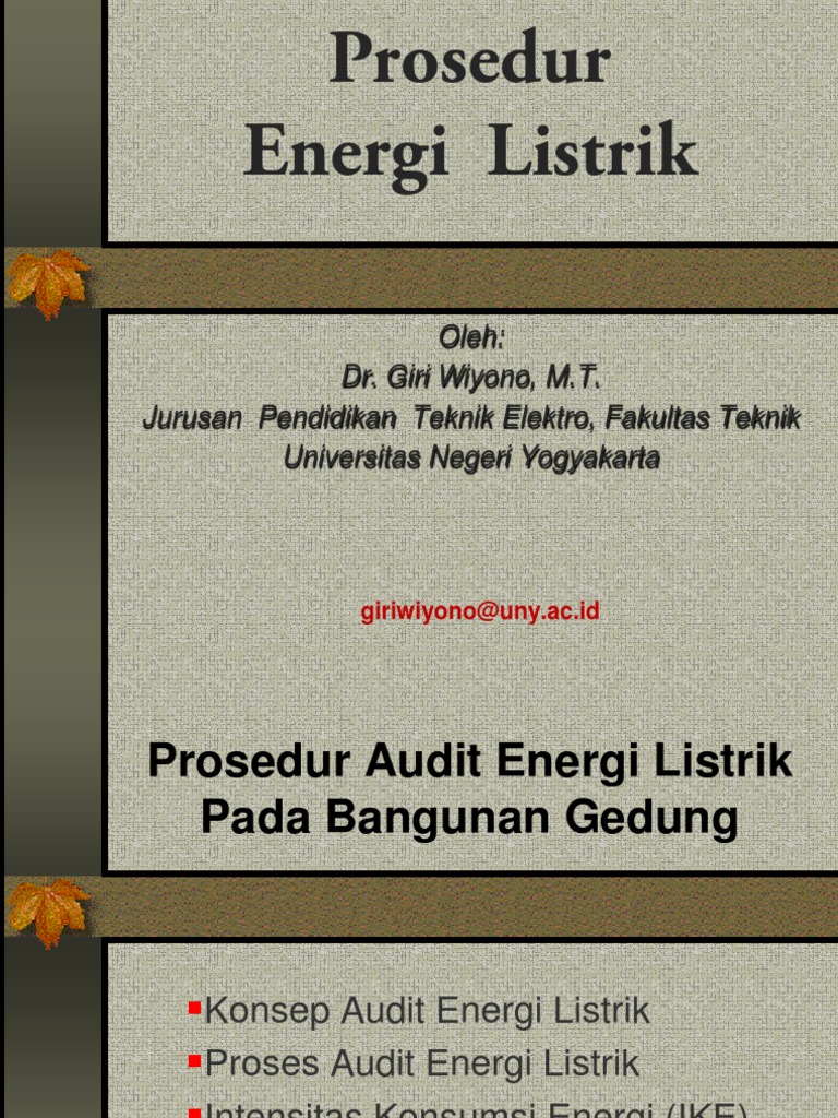 Prosedur Audit Energi Listrik | PDF