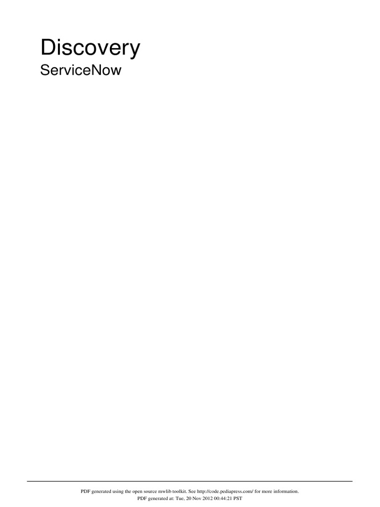ServiceNow Discovery Overview Guide | PDF | Secure Shell | Port ...