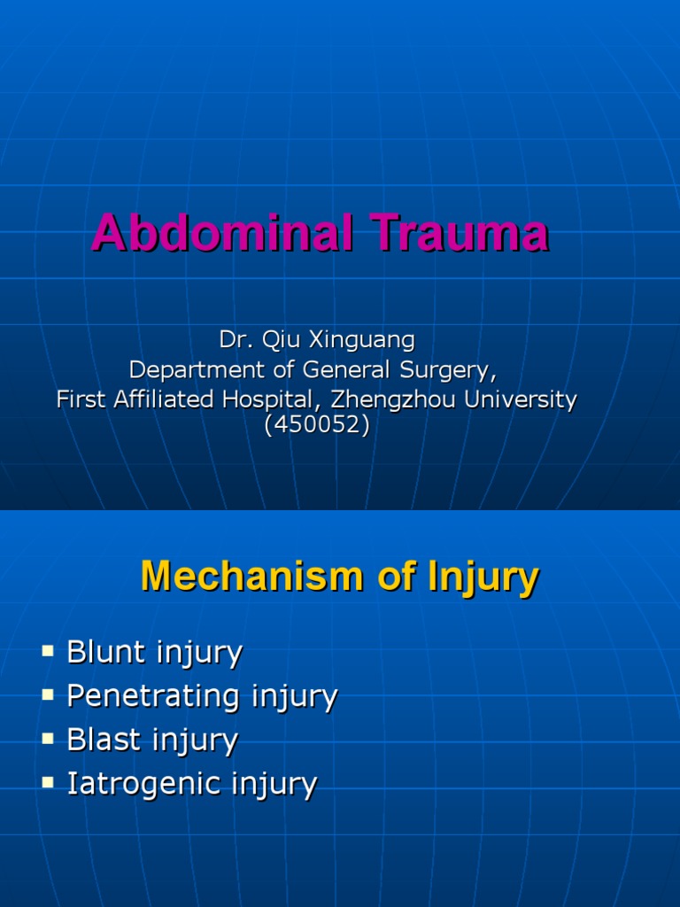 Abdominal Trauma | PDF | Diseases And Disorders | Human Diseases And ...