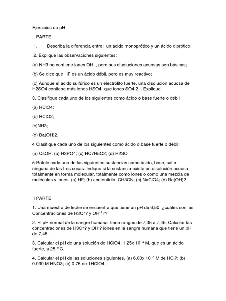 Ejercicios de POH y PH | PDF