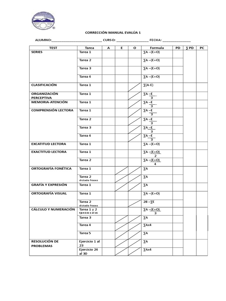 Corrección Manual Evalúa 1 | PDF
