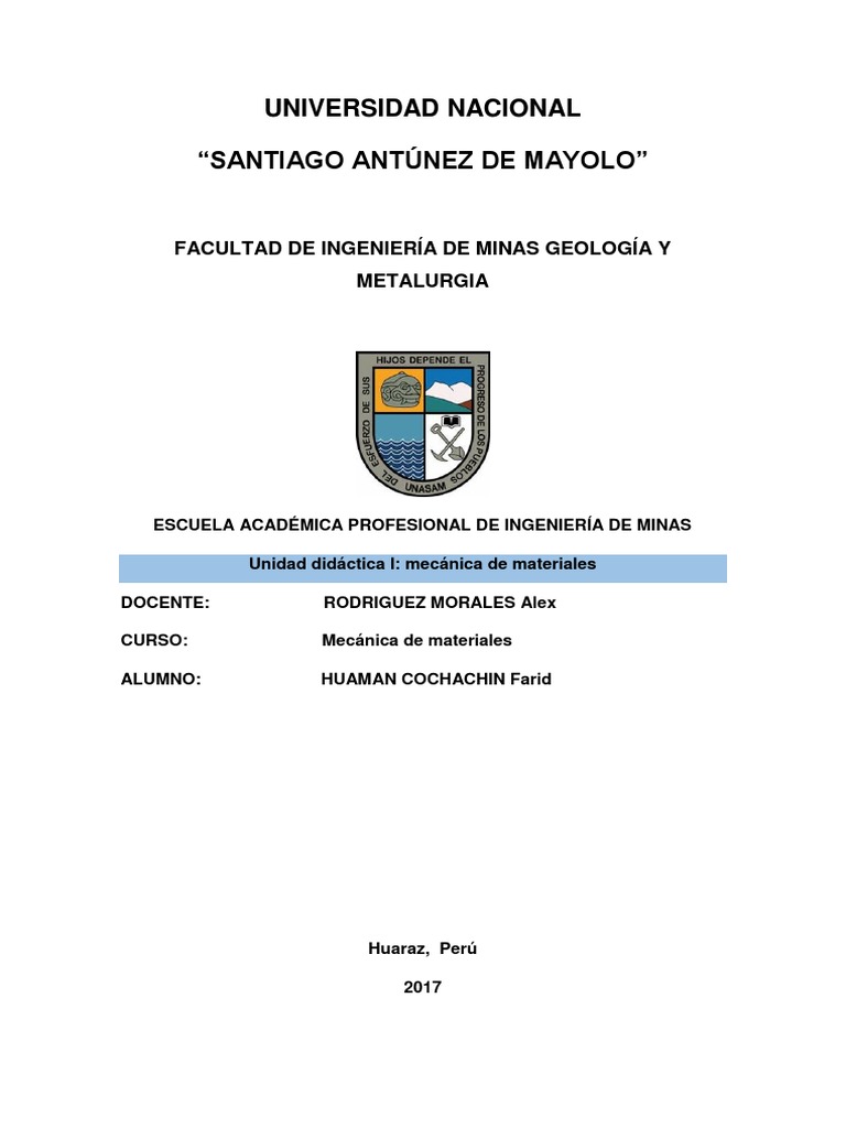 Mecánica de Materiales Unidad 1 | PDF | Fuerza | Elasticidad (Física)