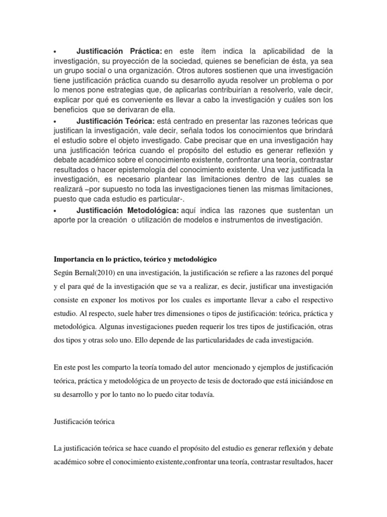 Justificación Práctica | Teoría de la justificación | Teoría