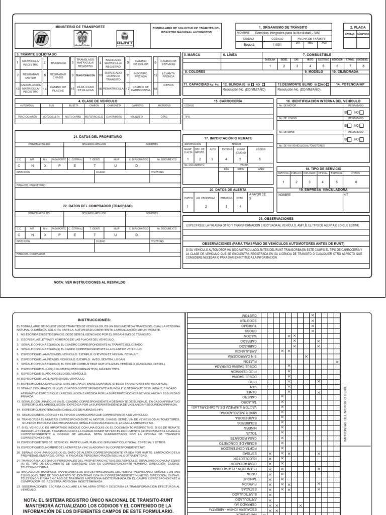 Formulario de solicitud-automotor.pdf | Placa de matrícula del vehículo ...