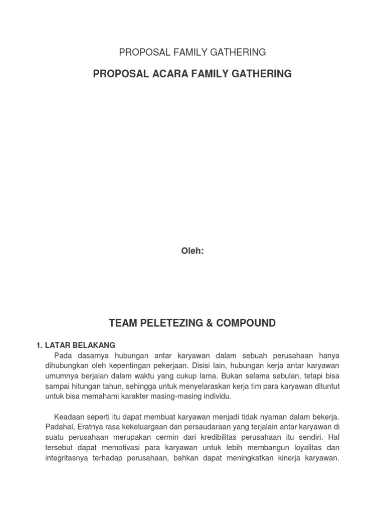 Proposal Family Gathering | PDF