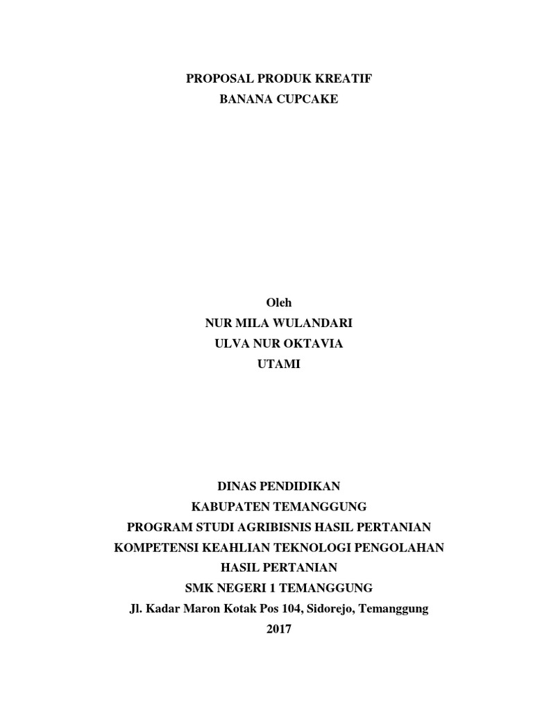 Proposal Produk Kreatif | PDF