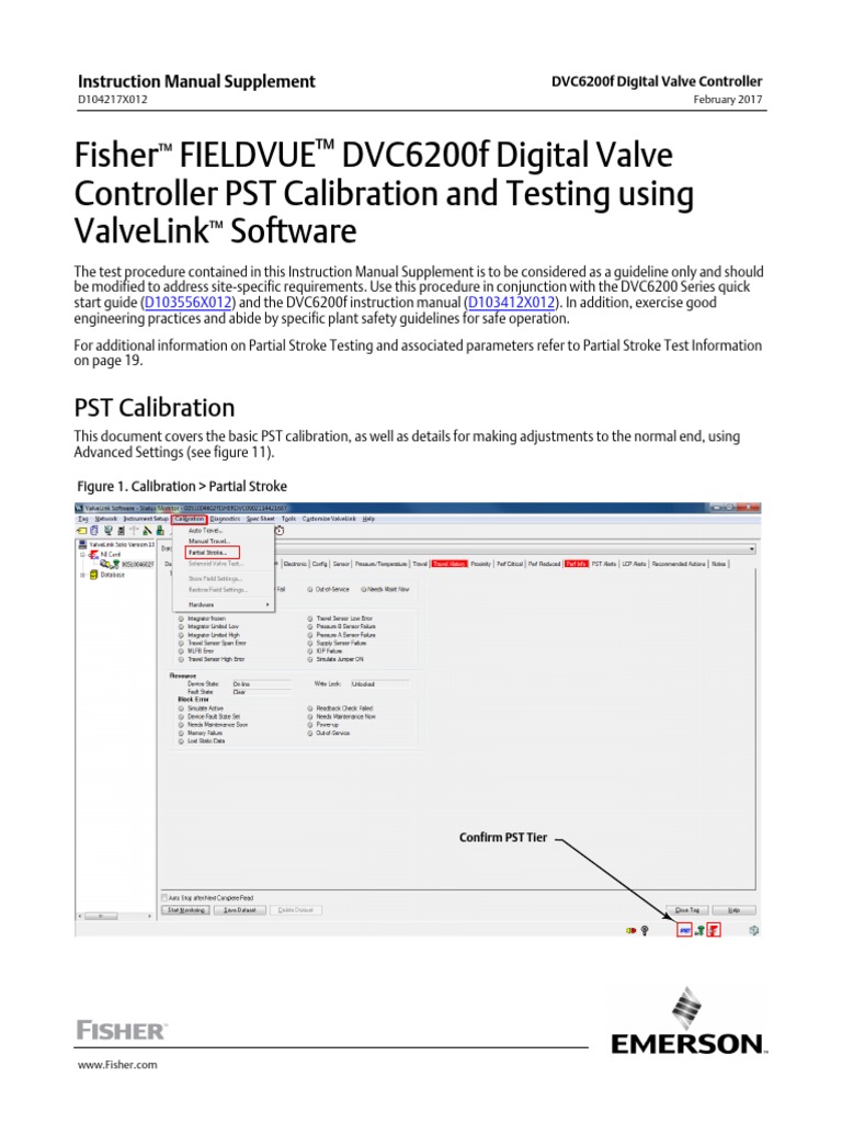 Fisher Fieldvue Dvc6200F Digital Valve Controller Pst Calibration And ...